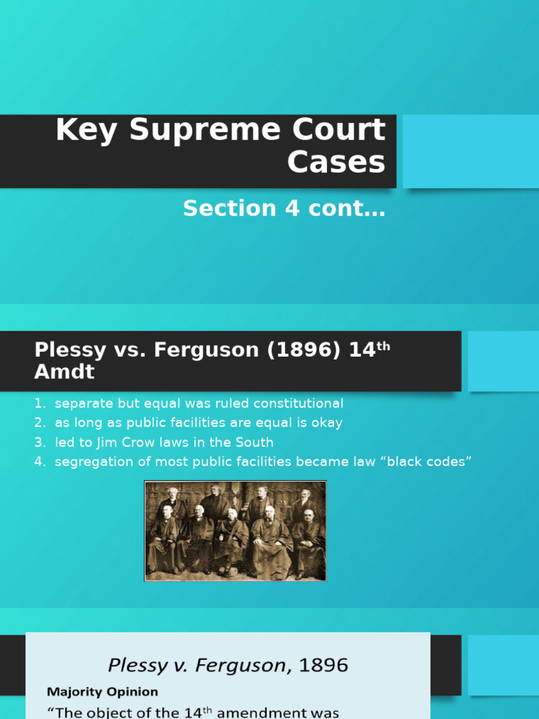 Key Sup Court Cases Student | PDF | Supreme Court Of The United States ...