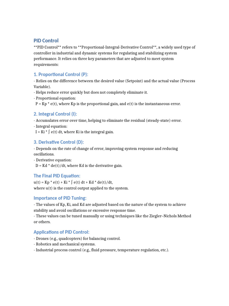 PID Control | PDF