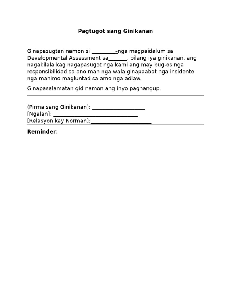Pagtugot Sang Ginikanan | PDF