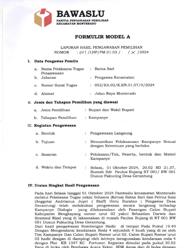 FORM A KAMPANYE DESA GERANTUNG, 1 Okt 2024 | PDF