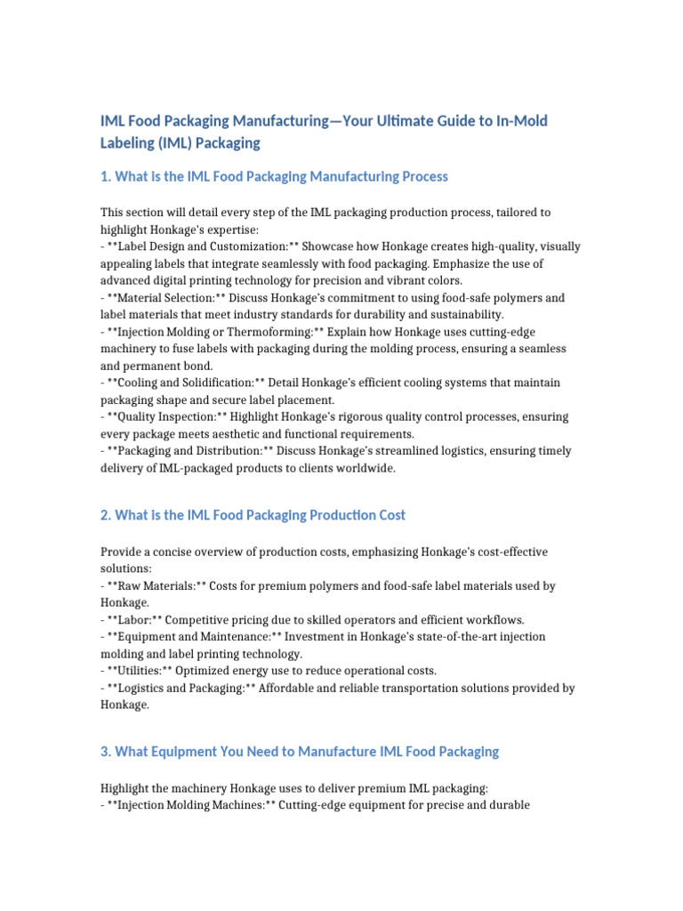 Ultimate Guide to IML Food Packaging | PDF | Packaging And Labeling ...