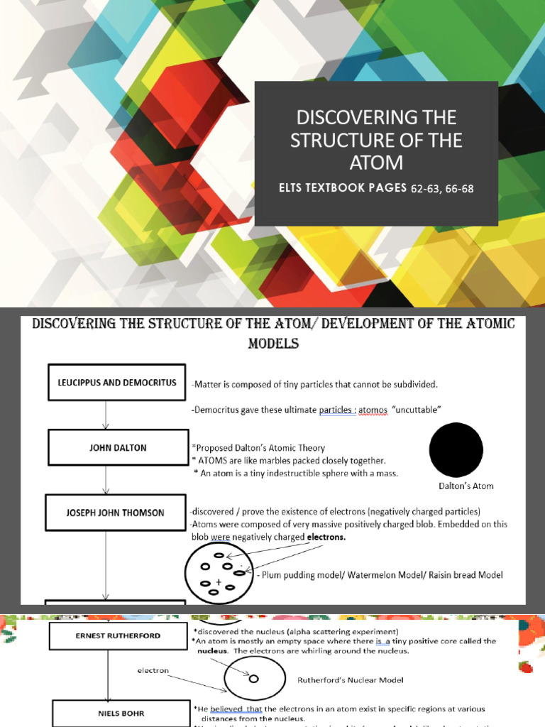 SCI9-LESSON 1 ATOMIC STRUCTURE | PDF | Atomic Nucleus | Atoms