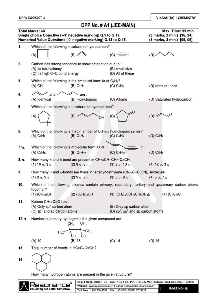 DPP Module 1 (A1-A10) Organic Chemistry | PDF
