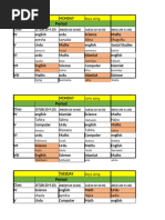Timetable - Grade 8 | PDF