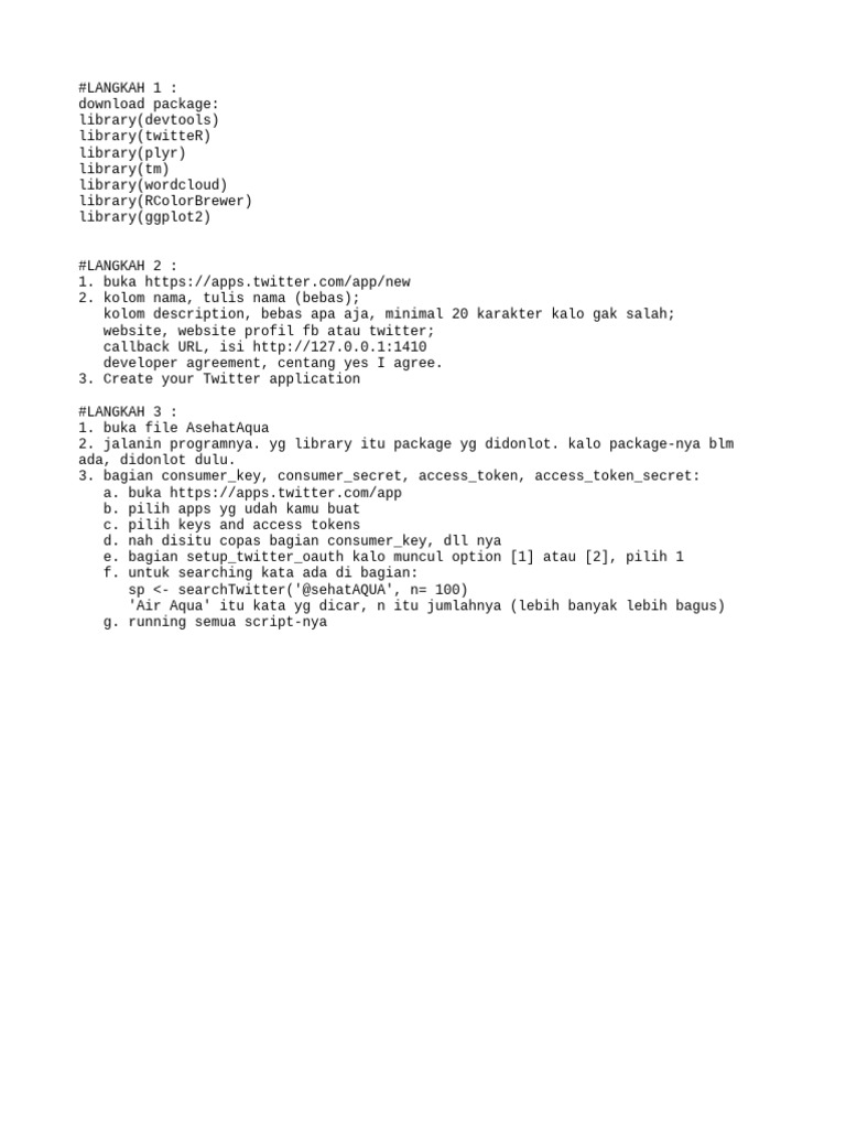 Langkah-Langkah Wordcloud | PDF