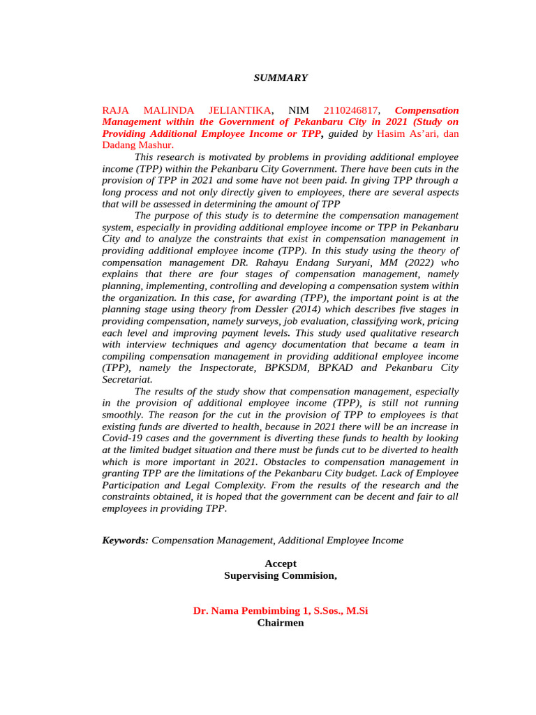 CONTOH FORMAT SUMMARY UNTUK SYARAT YUDISIUM dan WISUDA (2) | PDF ...