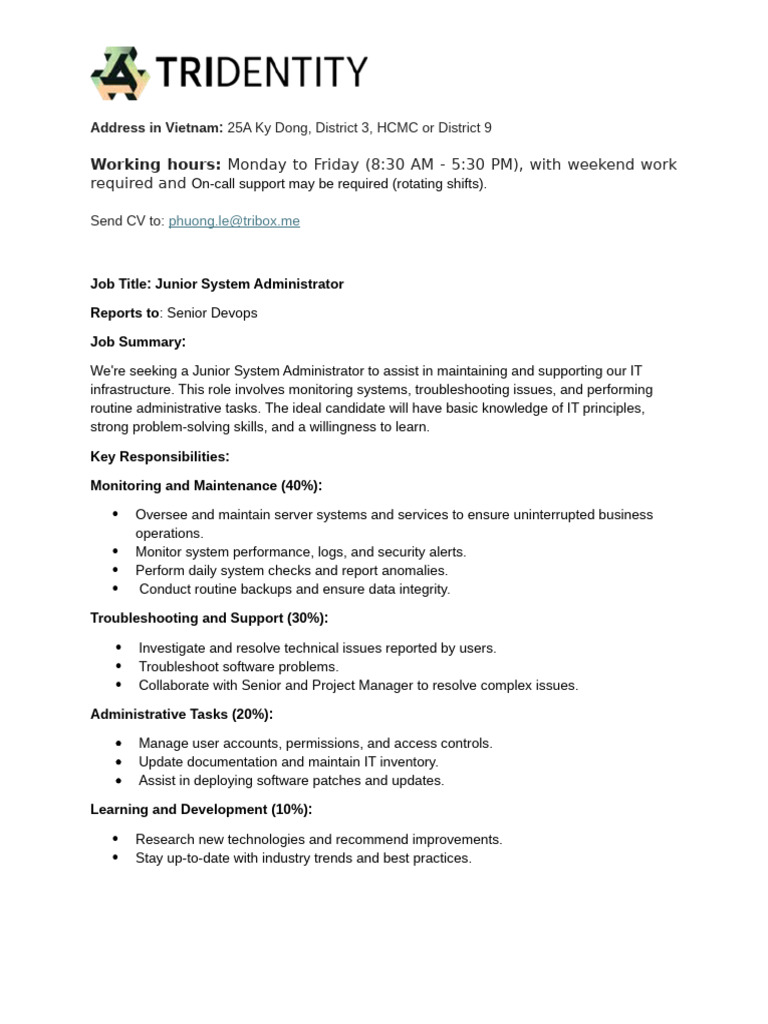 Junior System Administrator | PDF