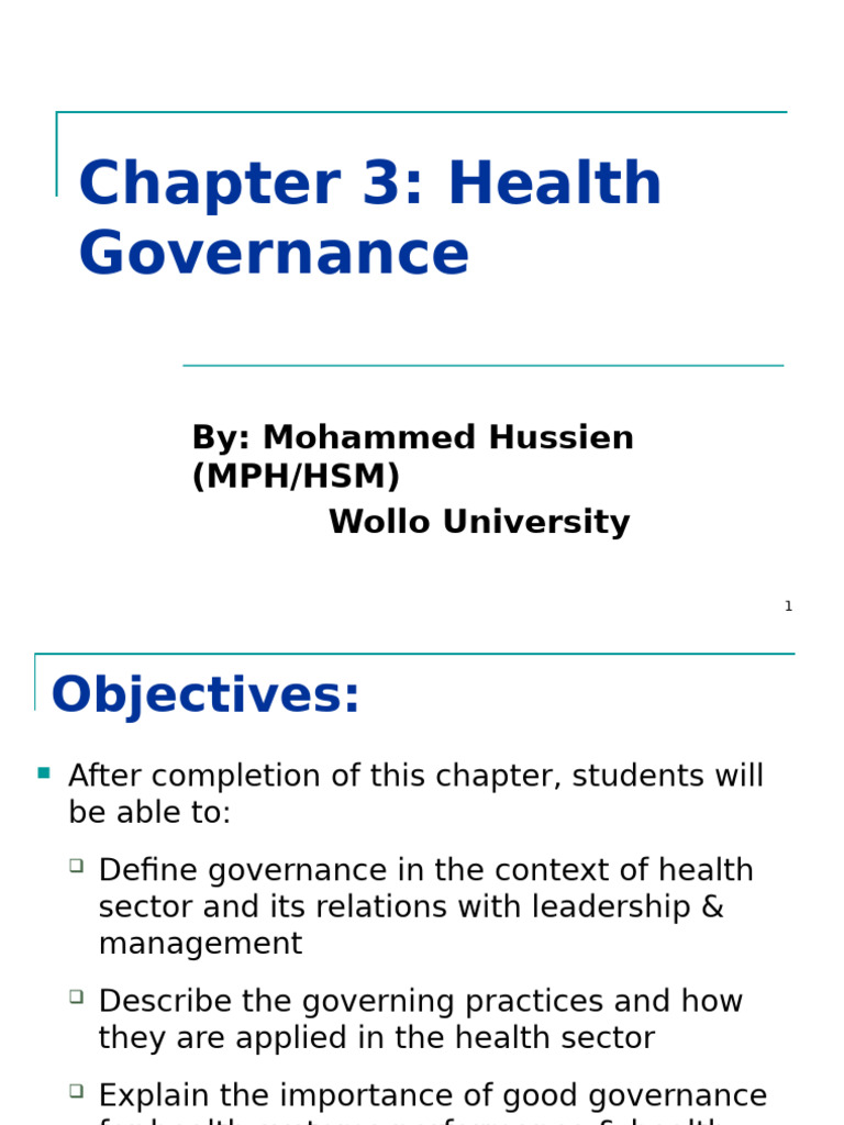 Chapter 3 - Governance For Health | PDF | Governance | Accountability