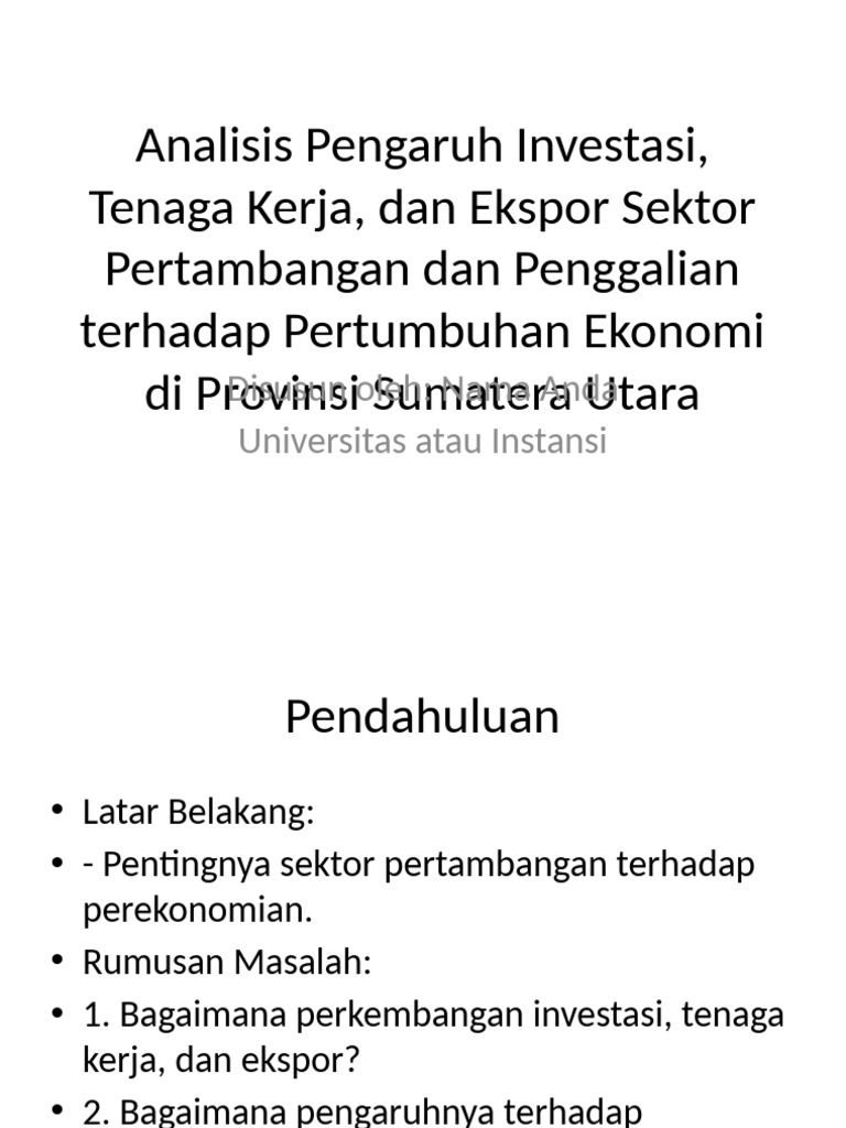Analisis Investasi TenagaKerja Ekspor Pertambangan | PDF