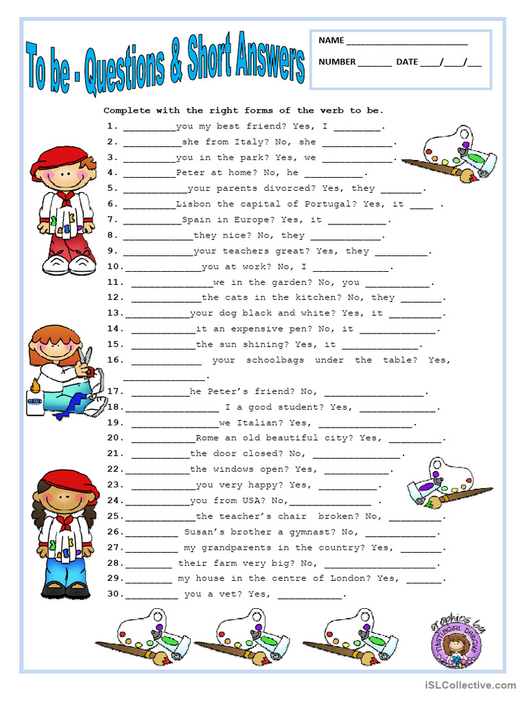 Verb To Be Practice Exercises | PDF