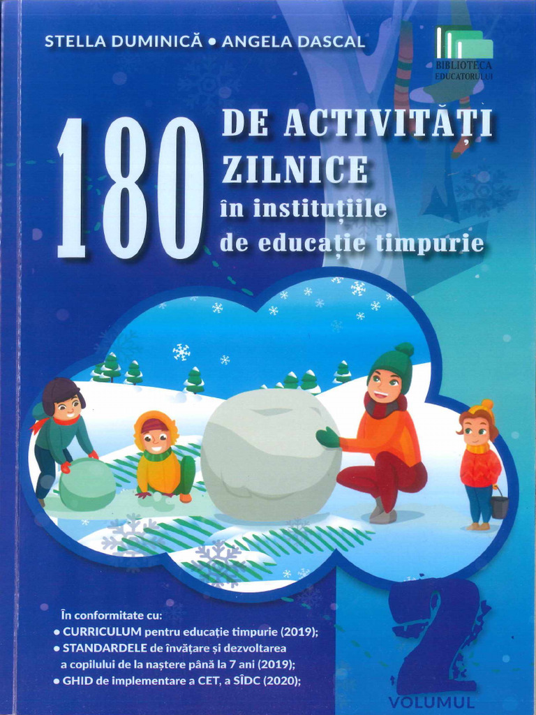 180 Activitati Zilnice in Institutiile de Educatie Timpurie | PDF