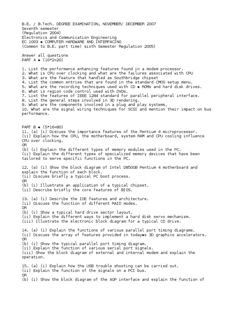 Computer Hardware and Interfacing | PDF | Business