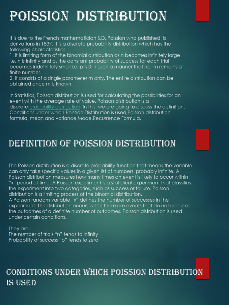 POISSION DISTRIBUTION | PDF | Poisson Distribution | Teaching Mathematics