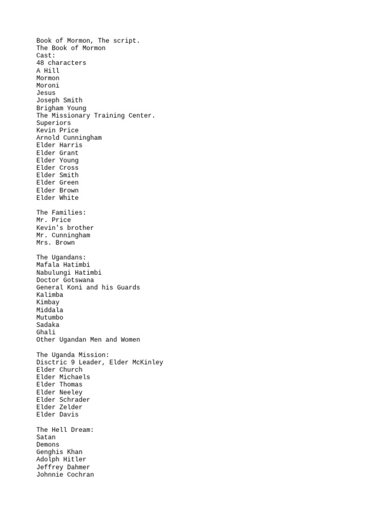 Book of Mormon script | PDF | Joseph Smith | The Church Of Jesus Christ ...