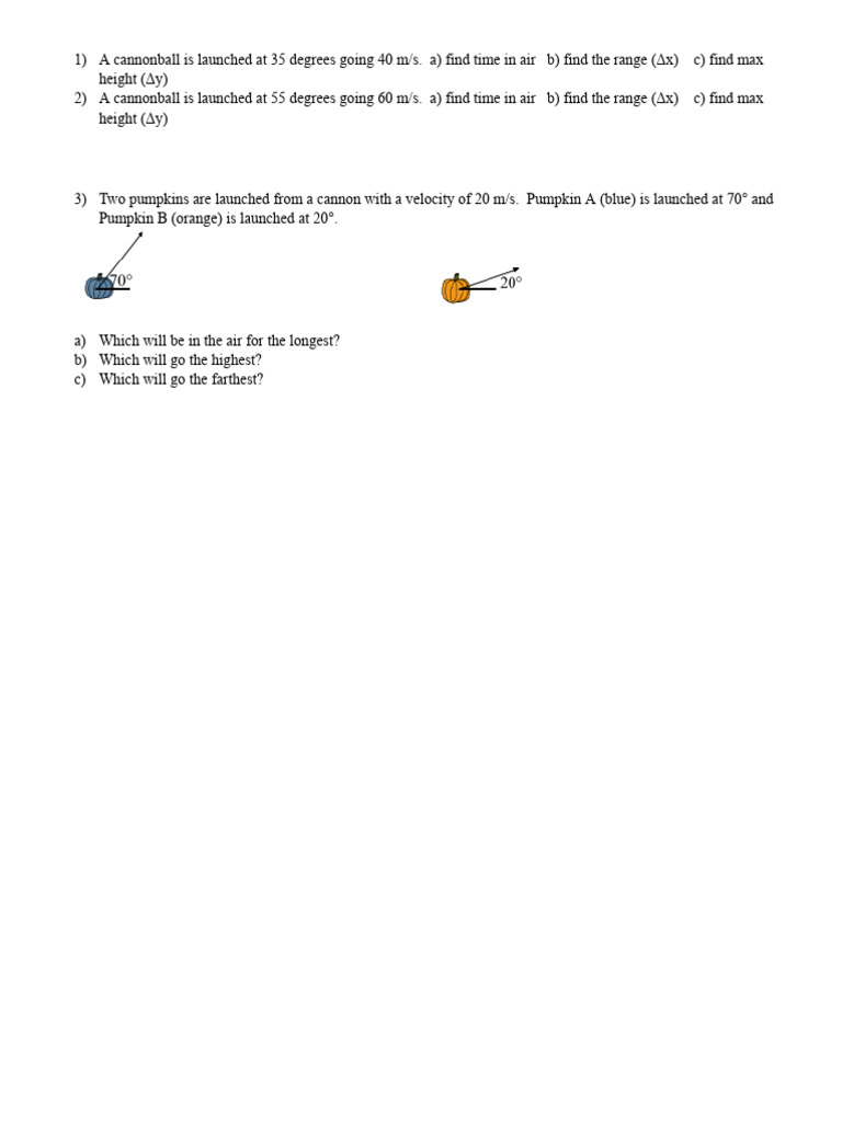 Practice Projectile Motion 21 | PDF