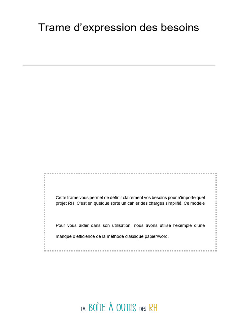 Trame pour exprimer besoins projet RH | PDF | Informatique