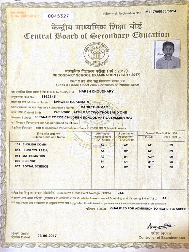 10 TH Marksheet | PDF