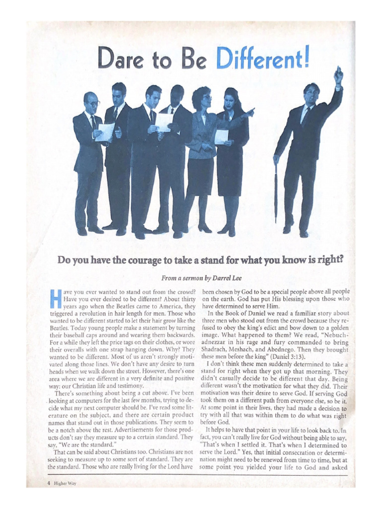 Dare To Be Different | PDF