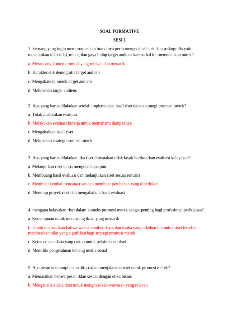 SOAL FORMATIVE | PDF