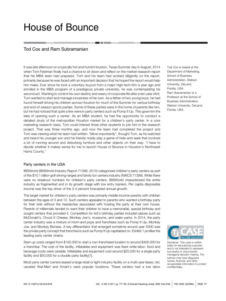 S1_house of bounce | PDF | Franchising | Focus Group