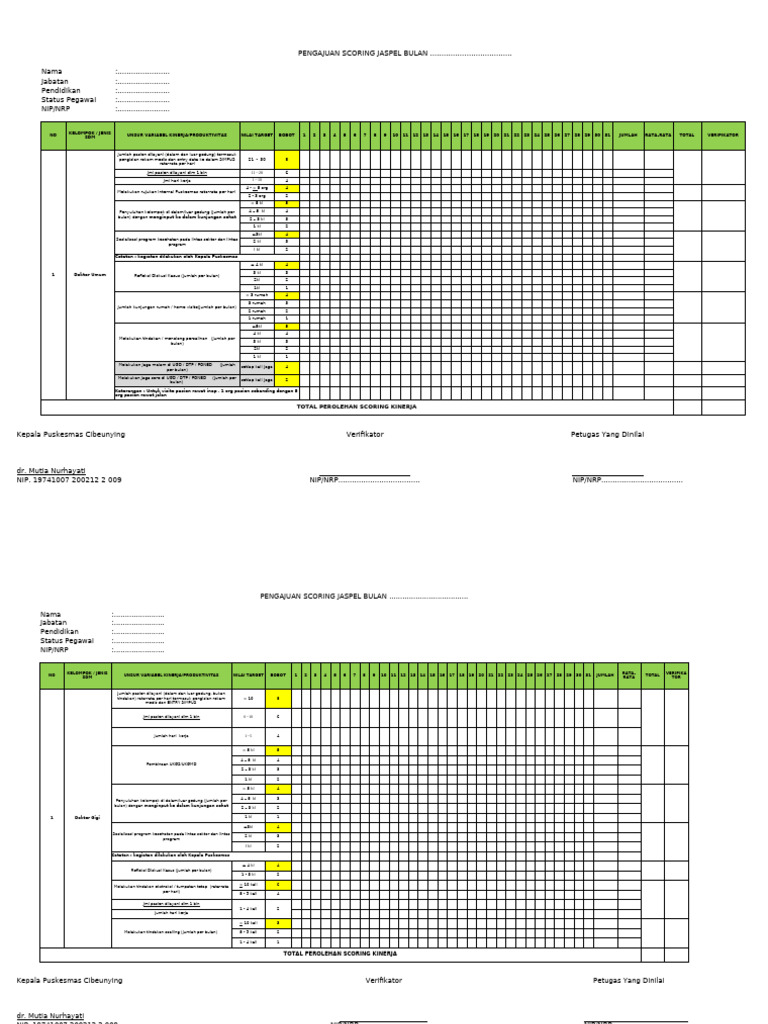 Form Pengajuan Scoring Puskesmas Cibeunying 2024 | PDF