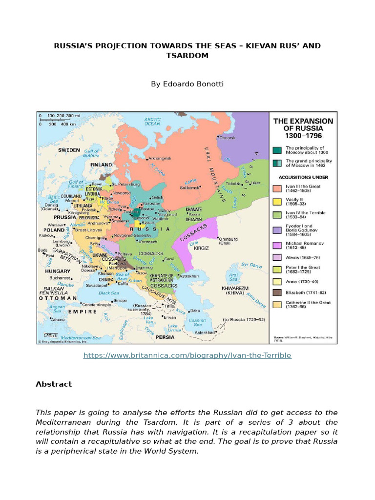 Edoardo Bonotti 18-09-24 Russia's Projection To The Seas - The Tsardom ...