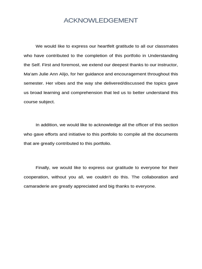 Acknowledgement | PDF