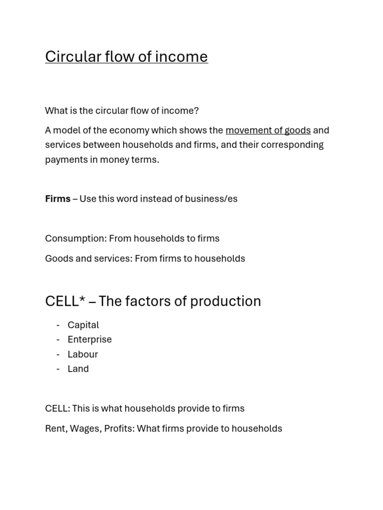 Circular Flow of Income + Injections and Withdrawals | PDF