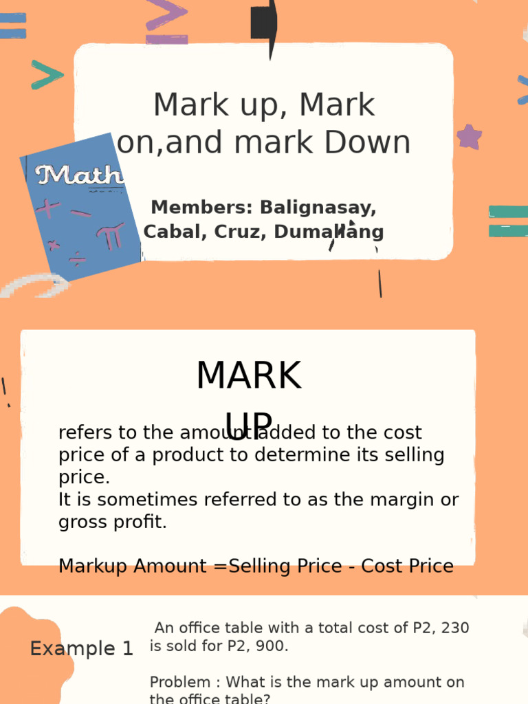 Markup, Mark-on, and Markdown Explained | PDF | Prices | Financial Markets