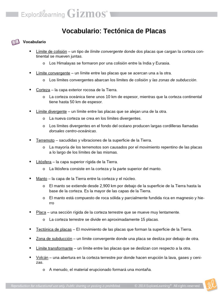 Plate Tectonics - SE - Spanish - Es | PDF