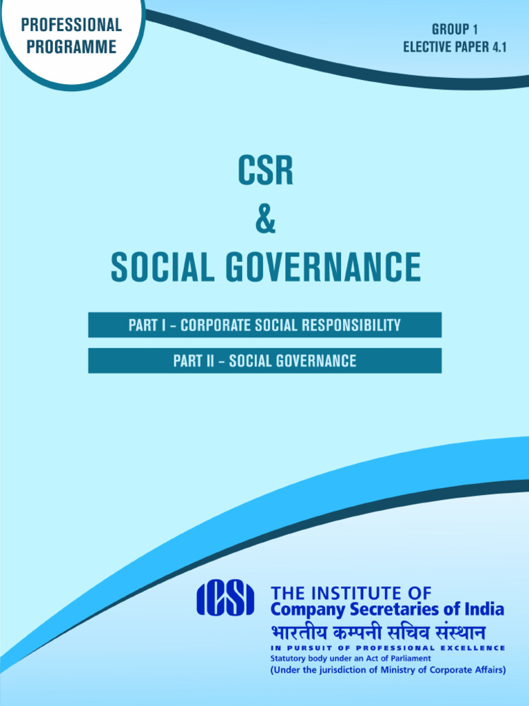 CSR Social Governance | PDF | Corporate Social Responsibility | Governance