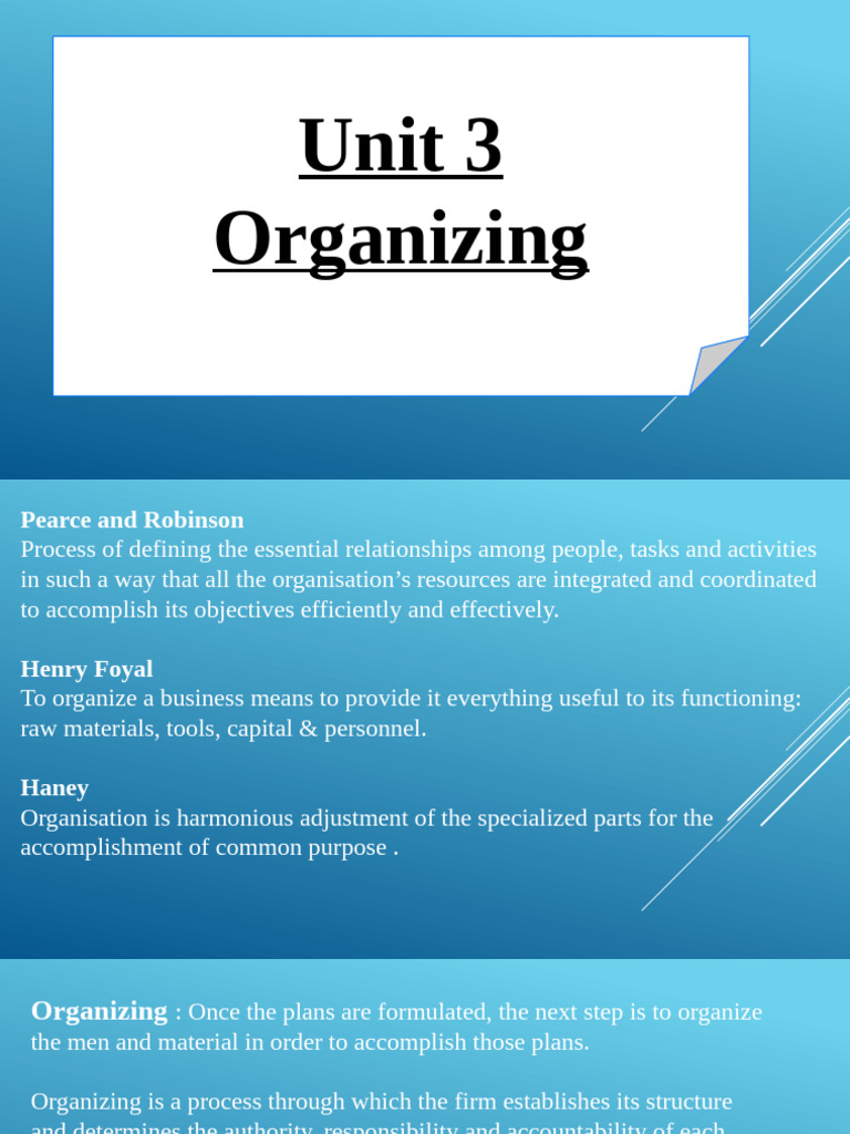 Unit 3 | PDF | Organizational Structure | Hierarchy