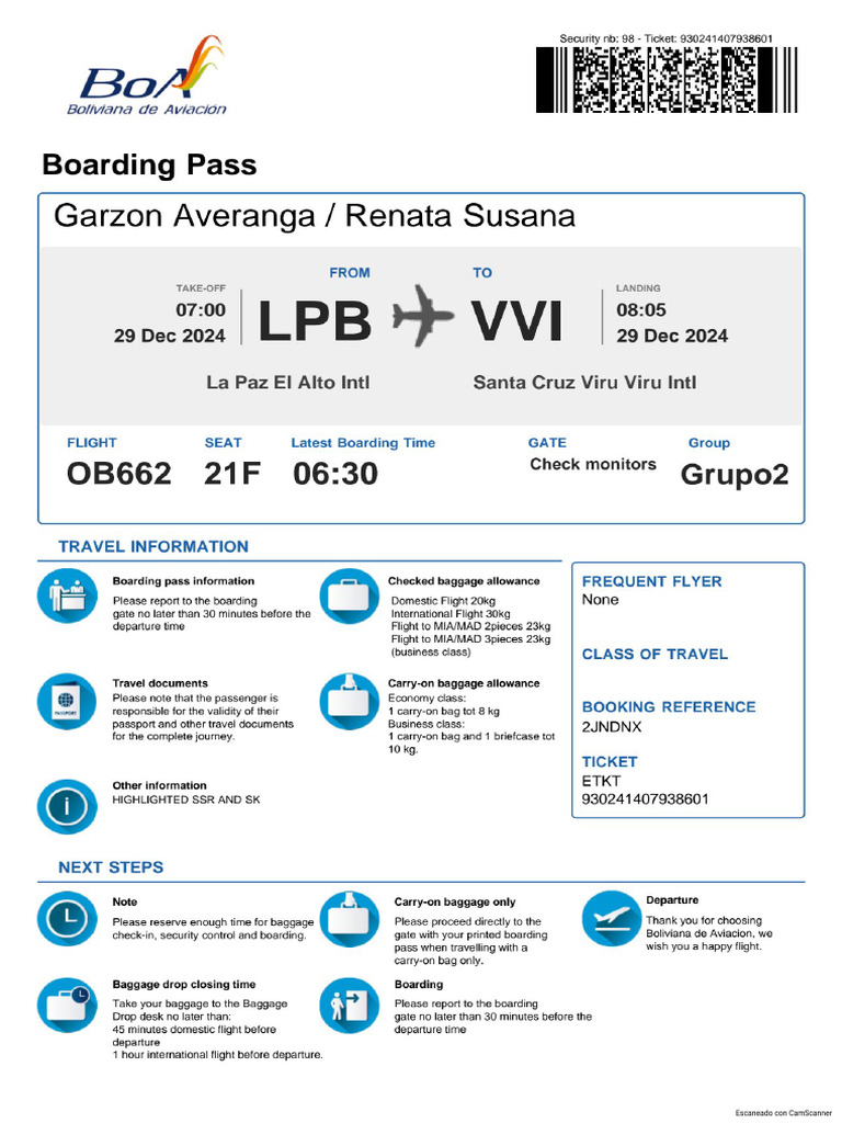 Boarding Pass | PDF