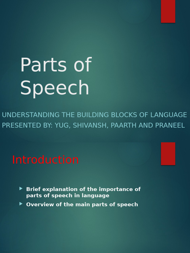 Unit 1 - Parts - of - Speech | PDF | Noun | Pronoun