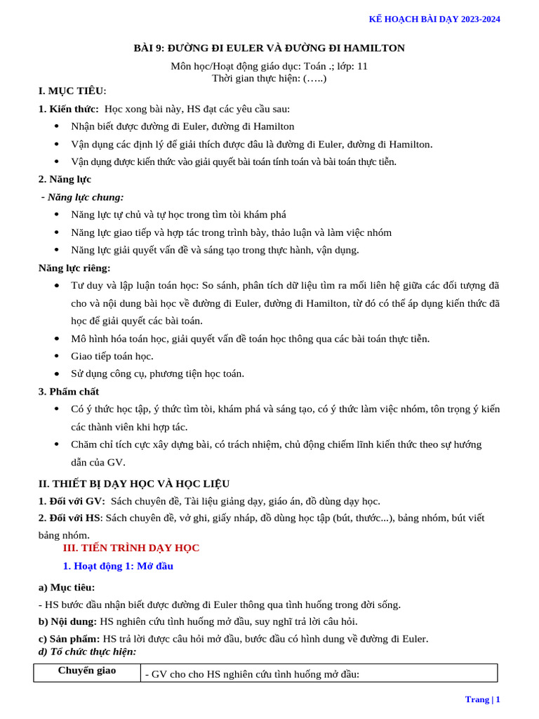 Duong Di Euler Va Duong Di Hamilton | PDF