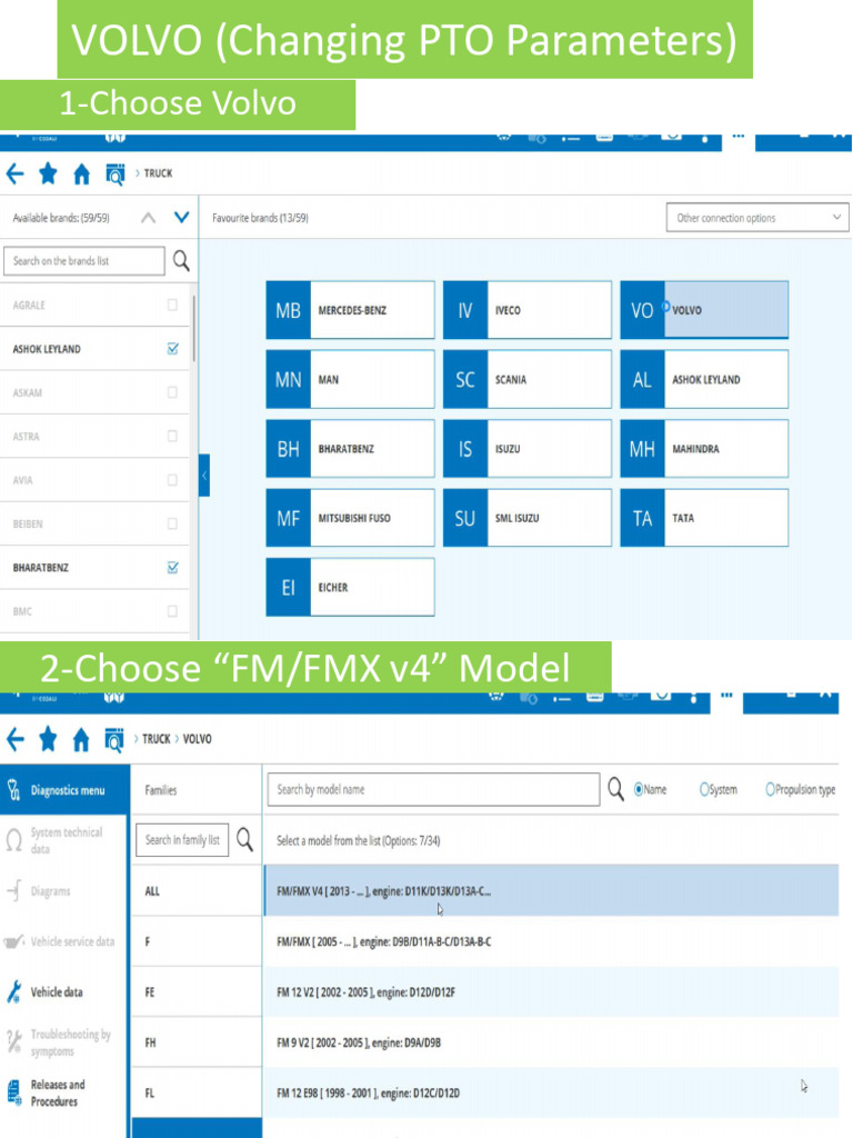 VOLVO, Changing PTO Parameters | PDF