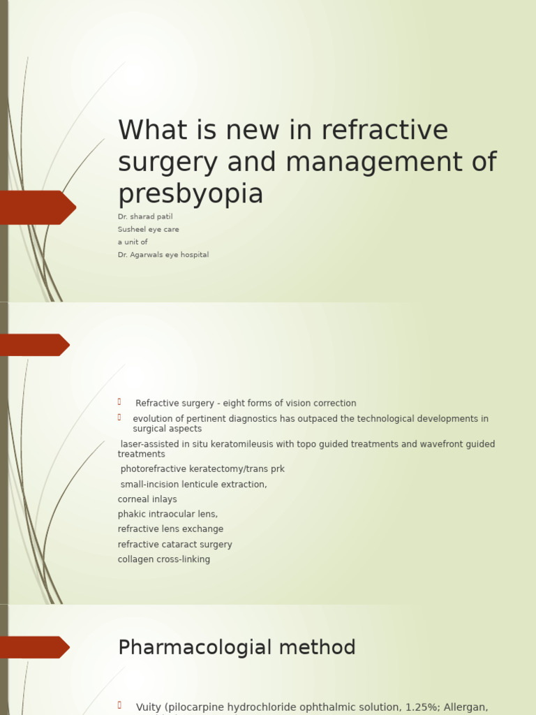 Advances in Refractive Surgery Techniques | PDF | Vision | Eye