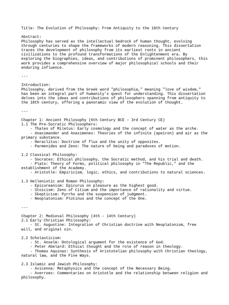 Philosophy Dissertation | PDF | Ancient Greek Philosophy | Western ...
