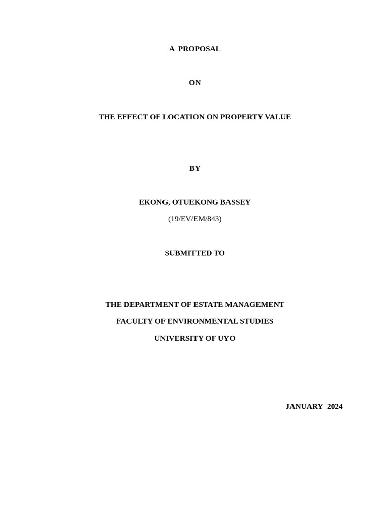 Proposal-1 | PDF | Real Estate Appraisal | Valuation (Finance)