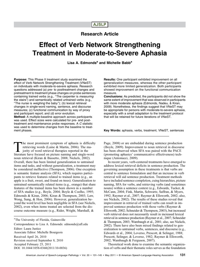 Edmonds 2011 | PDF | Priming (Psychology) | Aphasia