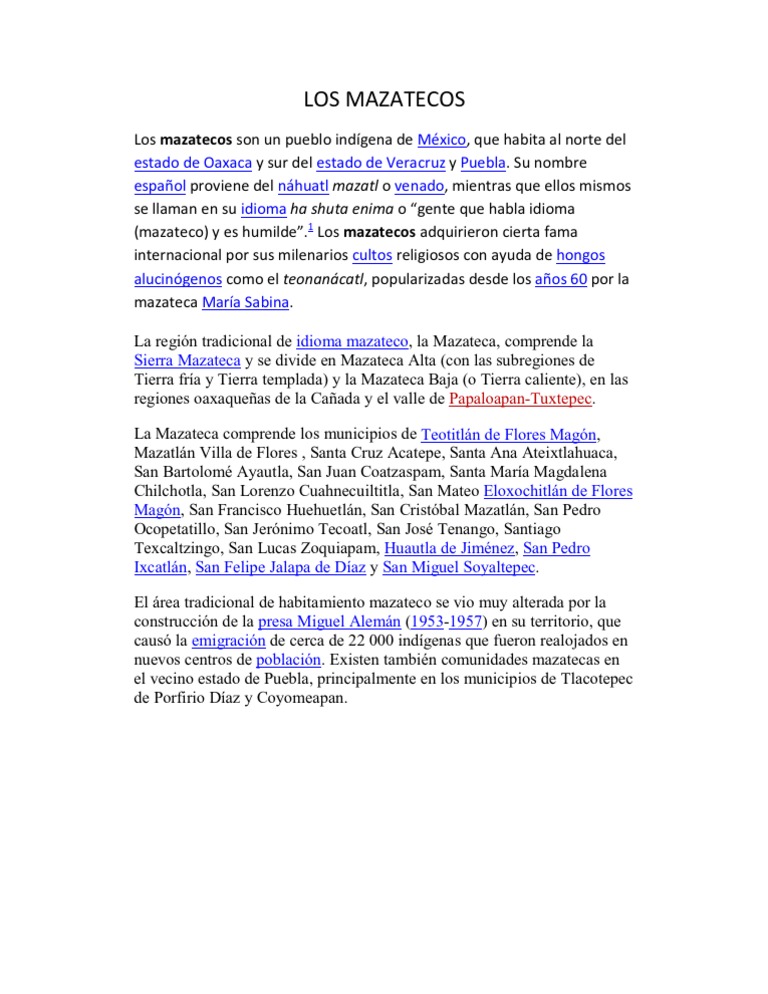 Los Mazatecos | PDF | Folklore Mexicano | México