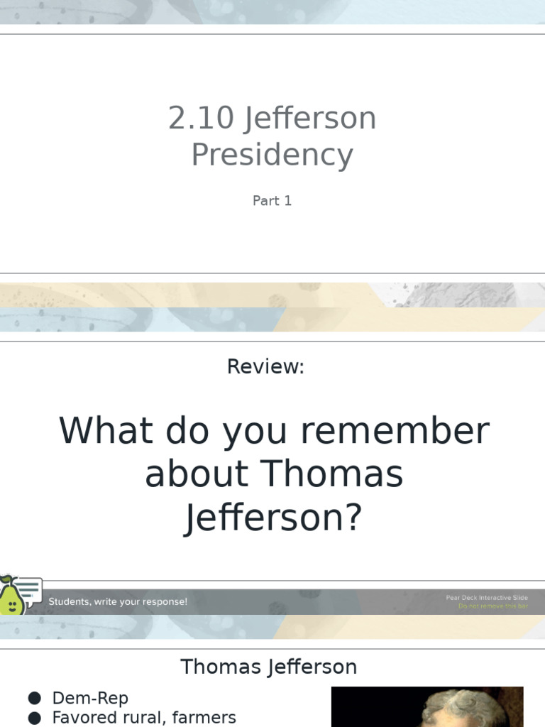 Jefferson's Presidency & Judicial Review | PDF | Thomas Jefferson | Law ...