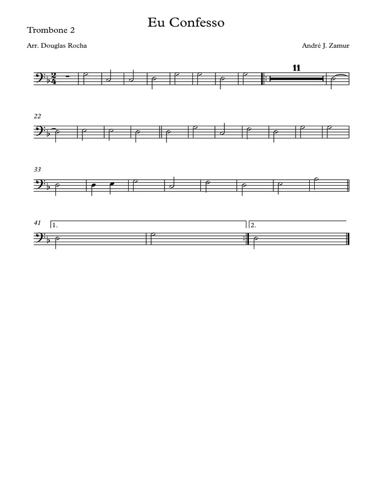Eu Confesso - Trombone 2 | PDF