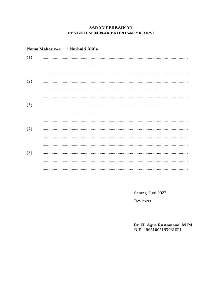 Saran Perbaikan Dosen Reviewer | PDF