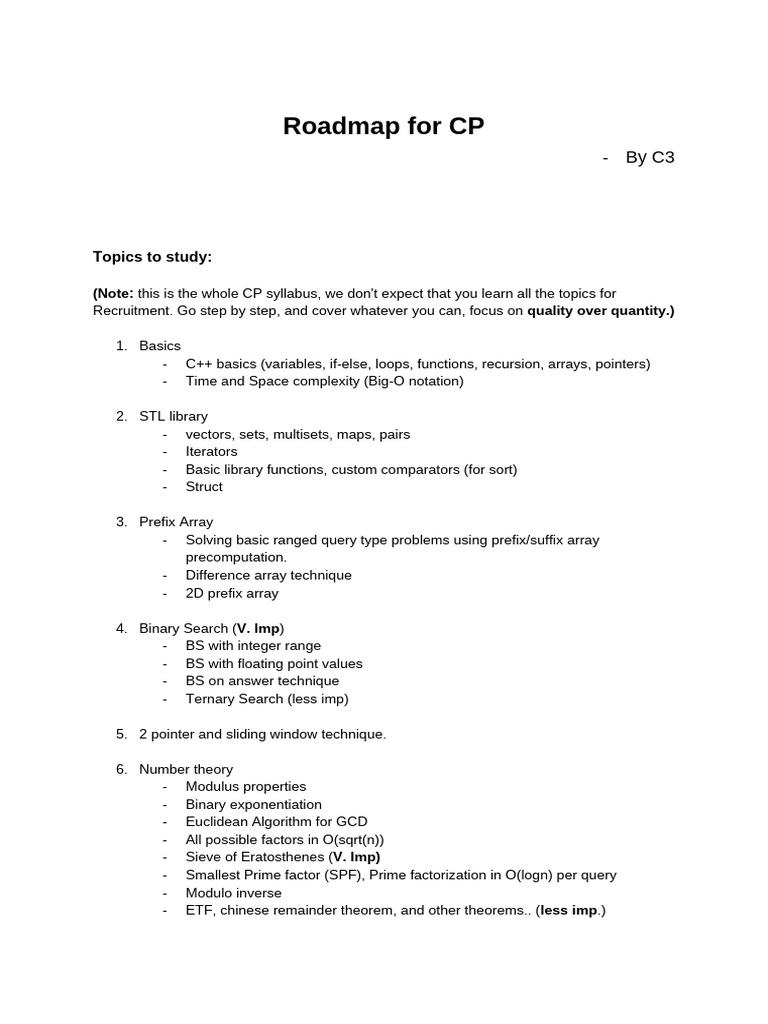 C3 Roadmap | PDF | Prime Number | Theoretical Computer Science