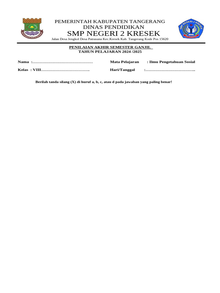 Soal Pas Ips Kelas 8 2024 | PDF