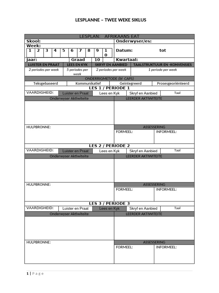Lesplan Eat GR 4-5 T1 | PDF
