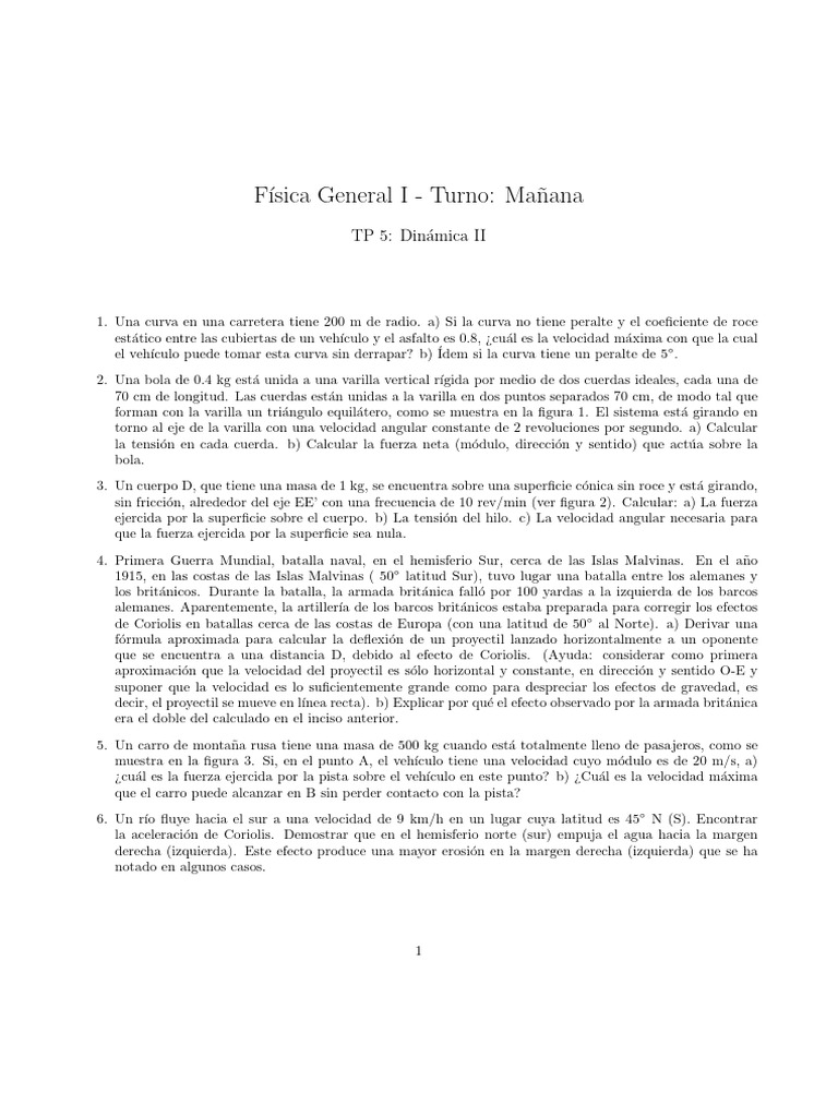 TP5 DinamicaII 2024-1 | PDF | Fricción | Cantidades fisicas