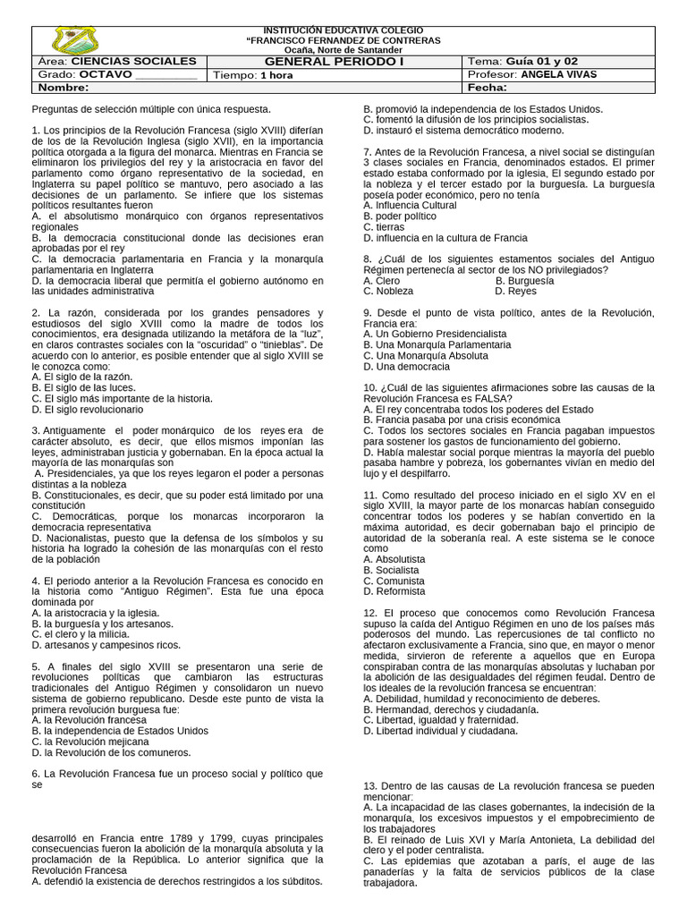 GENERAL | PDF | revolución Francesa | Democracia