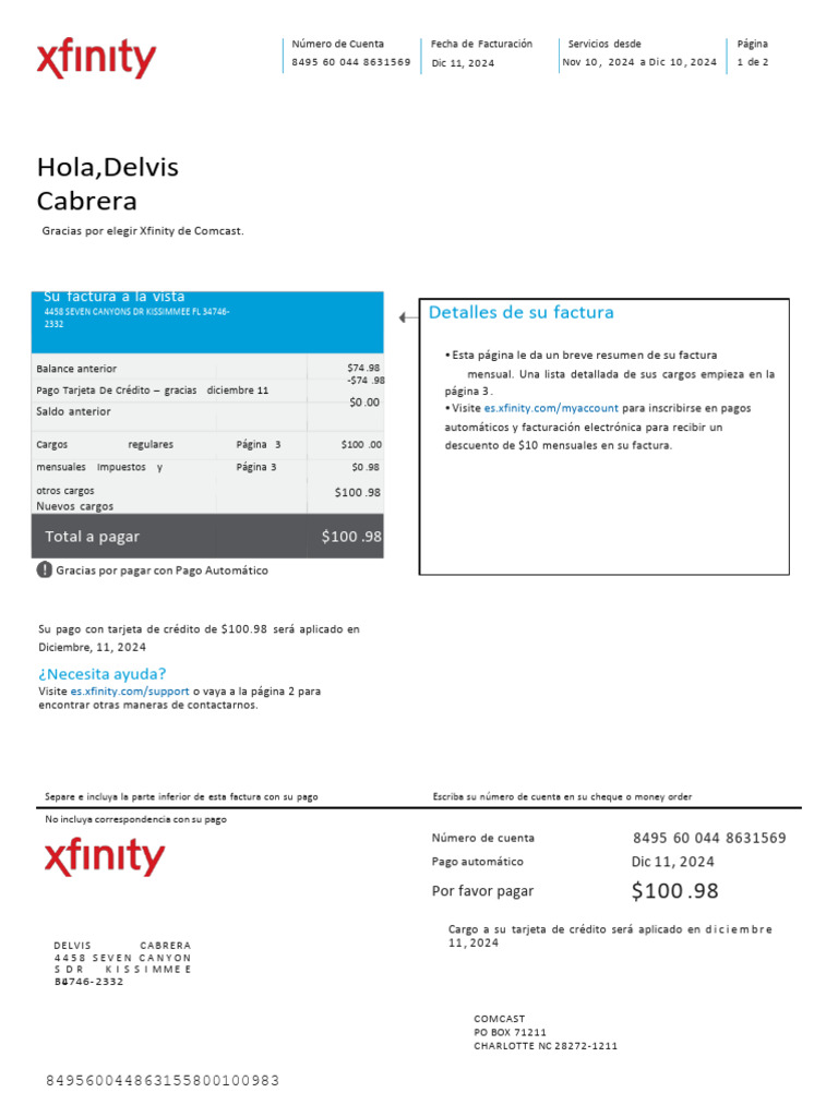 Xfinity - PDF Frank Diciembre | PDF | Industrias de servicio ...